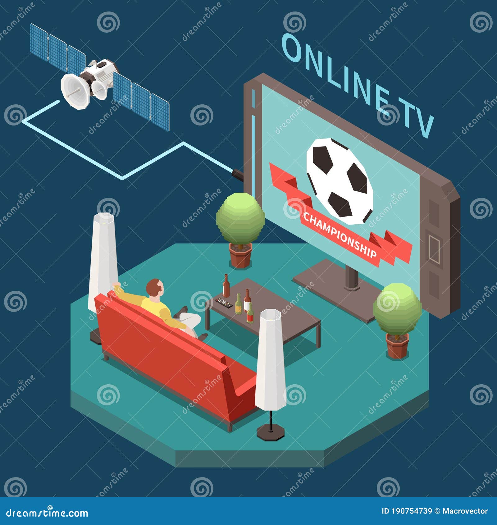 Telecommunication Isometric Flowchart Vector Illustration ...