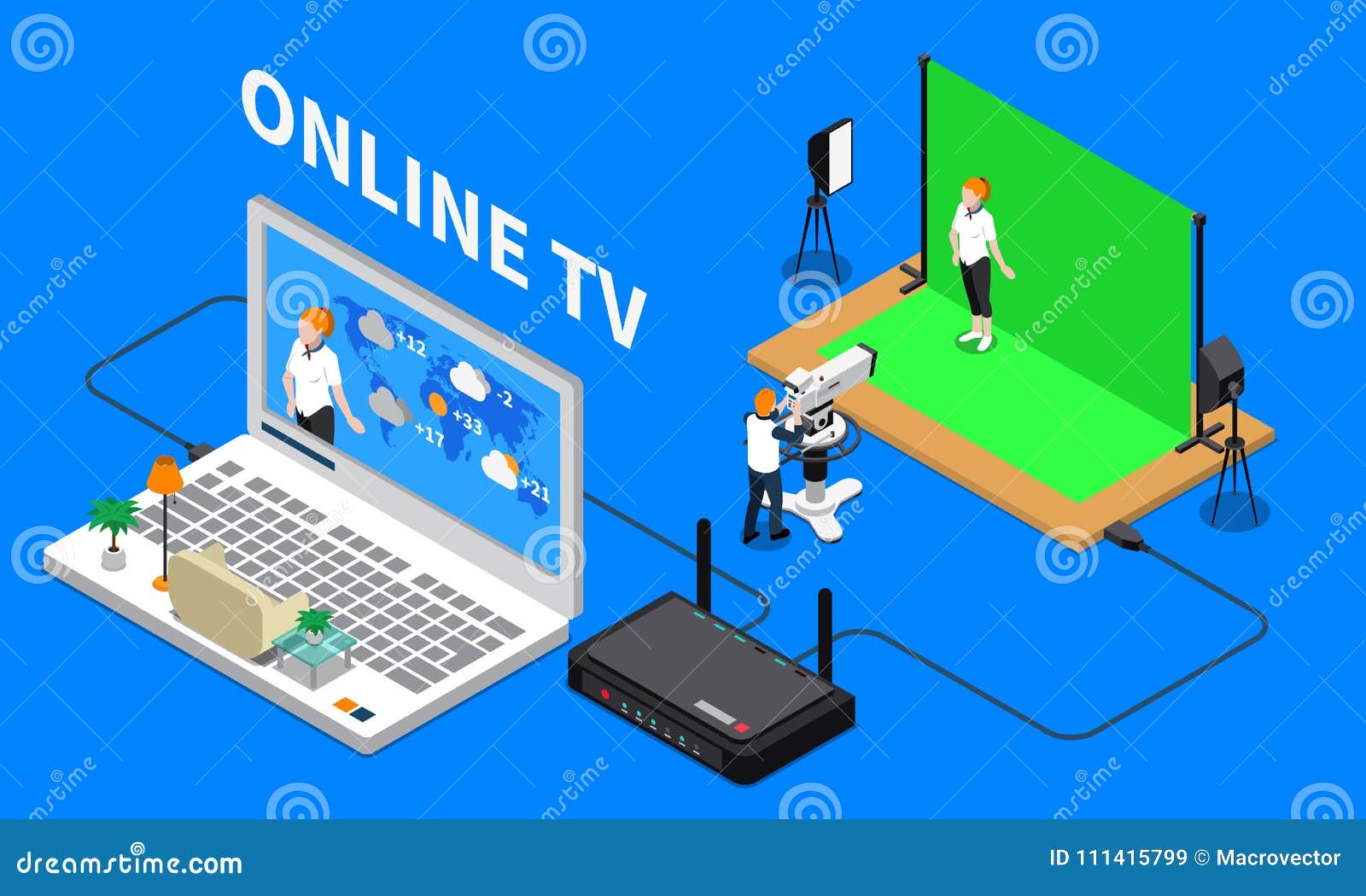 Telecommunication Isometric Flowchart Vector Illustration ...