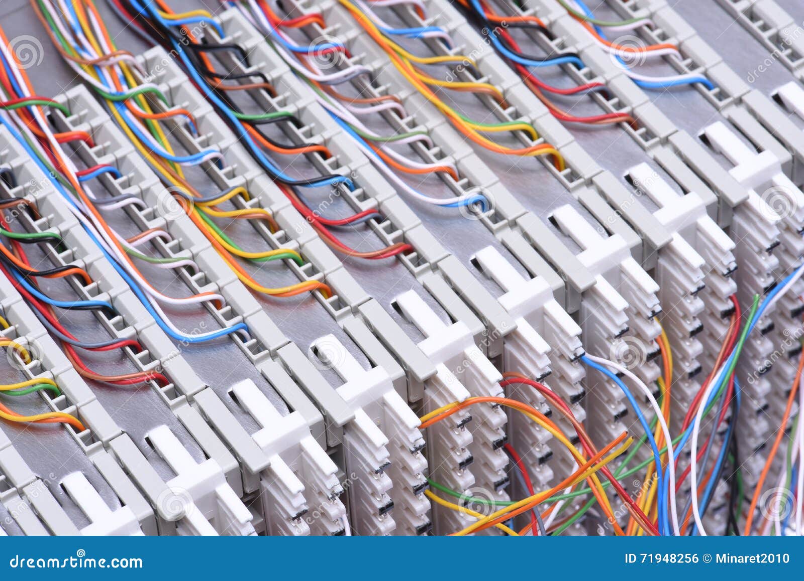 Telecommunication Main Distribution Frame with Cables Stock Photo ...