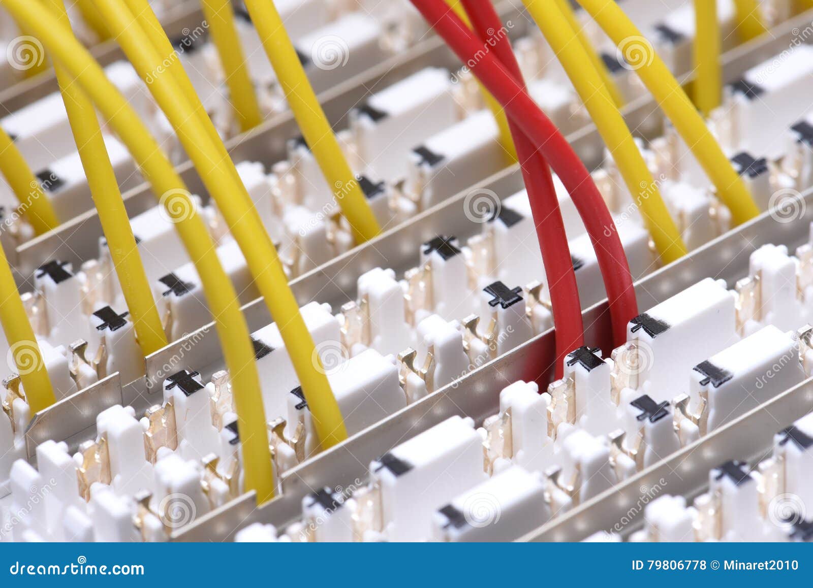 Telecommunication Main Distribution Frame with Colorful Cables Stock ...