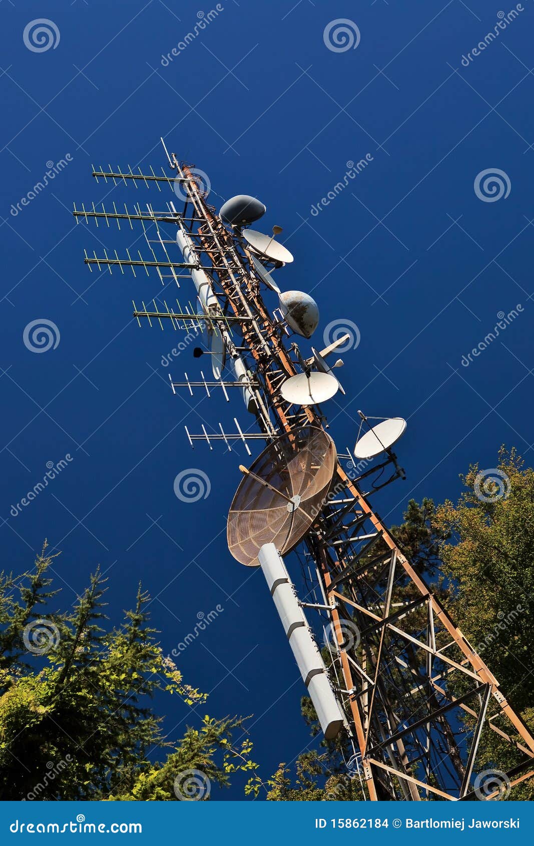 Telecommunication mast. stock photo. Image of transmitter - 15862184