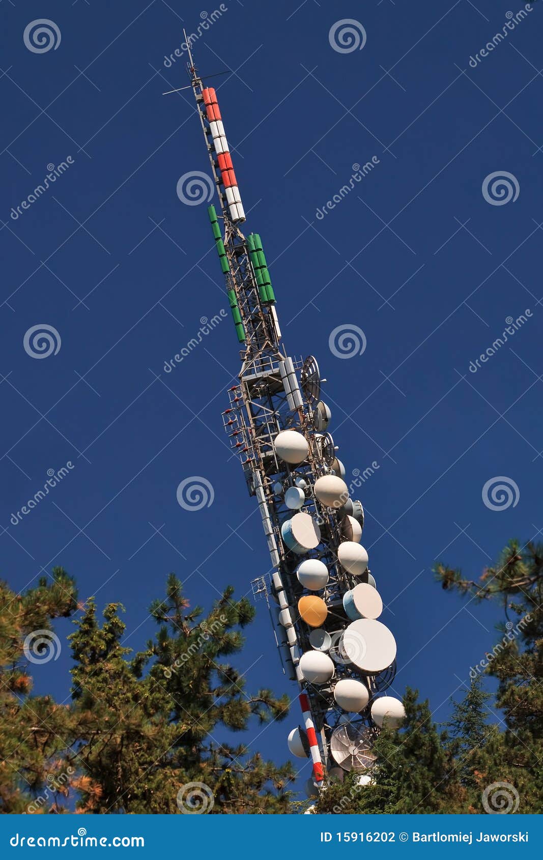 Telecommunication mast. stock photo. Image of transmitter - 15916202