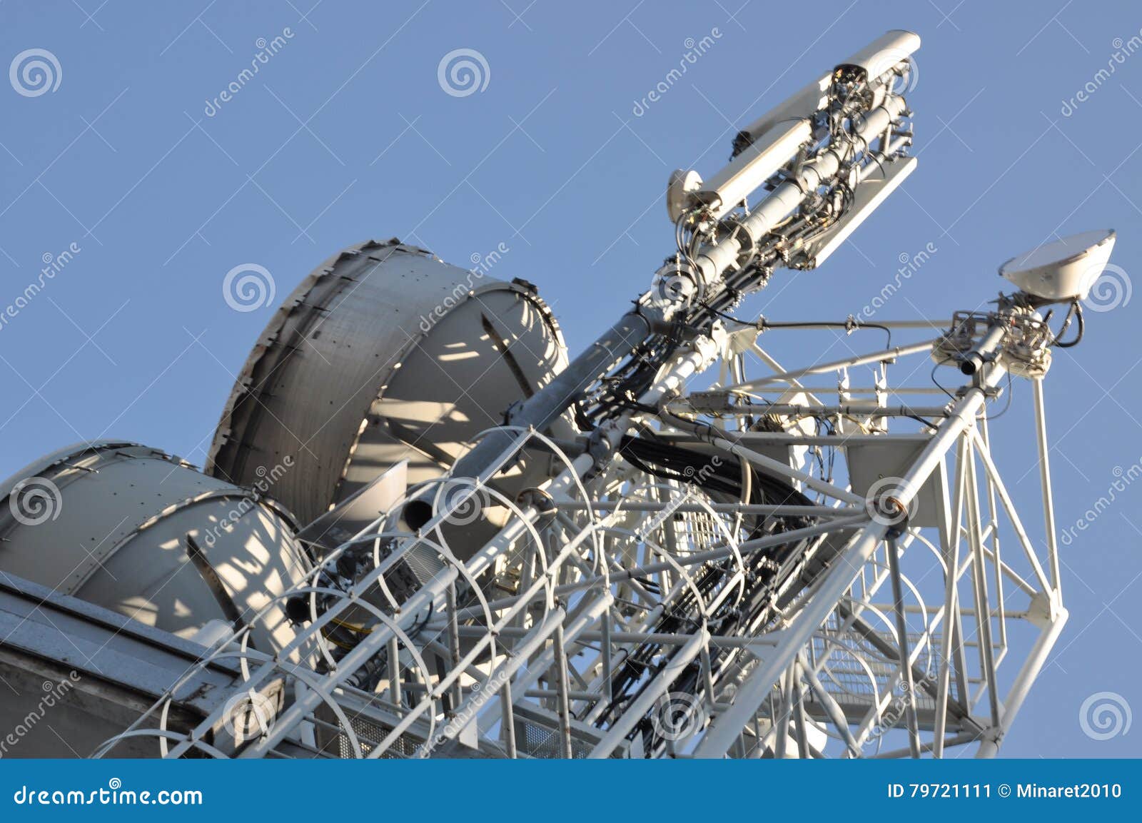 Telecommunication Mast with Antennas Stock Image - Image of ...
