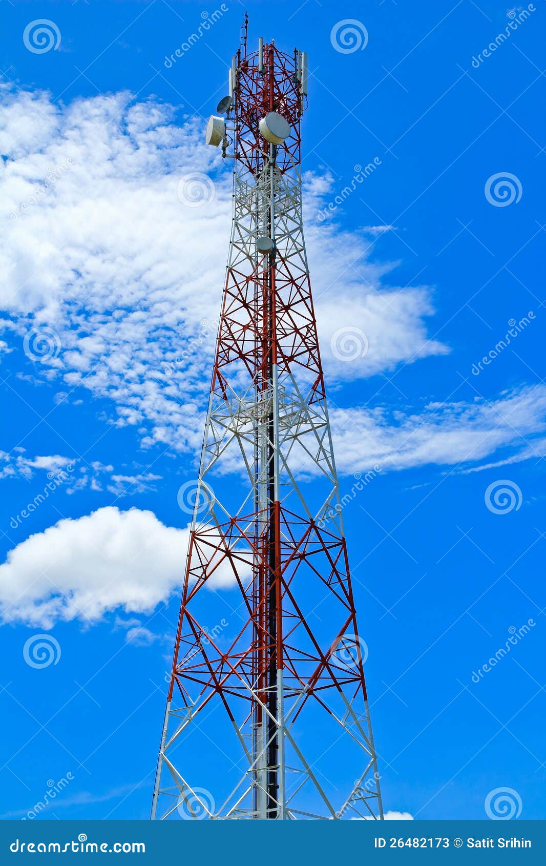 Telecommunication Mast with Microwave Link Stock Image - Image of ...