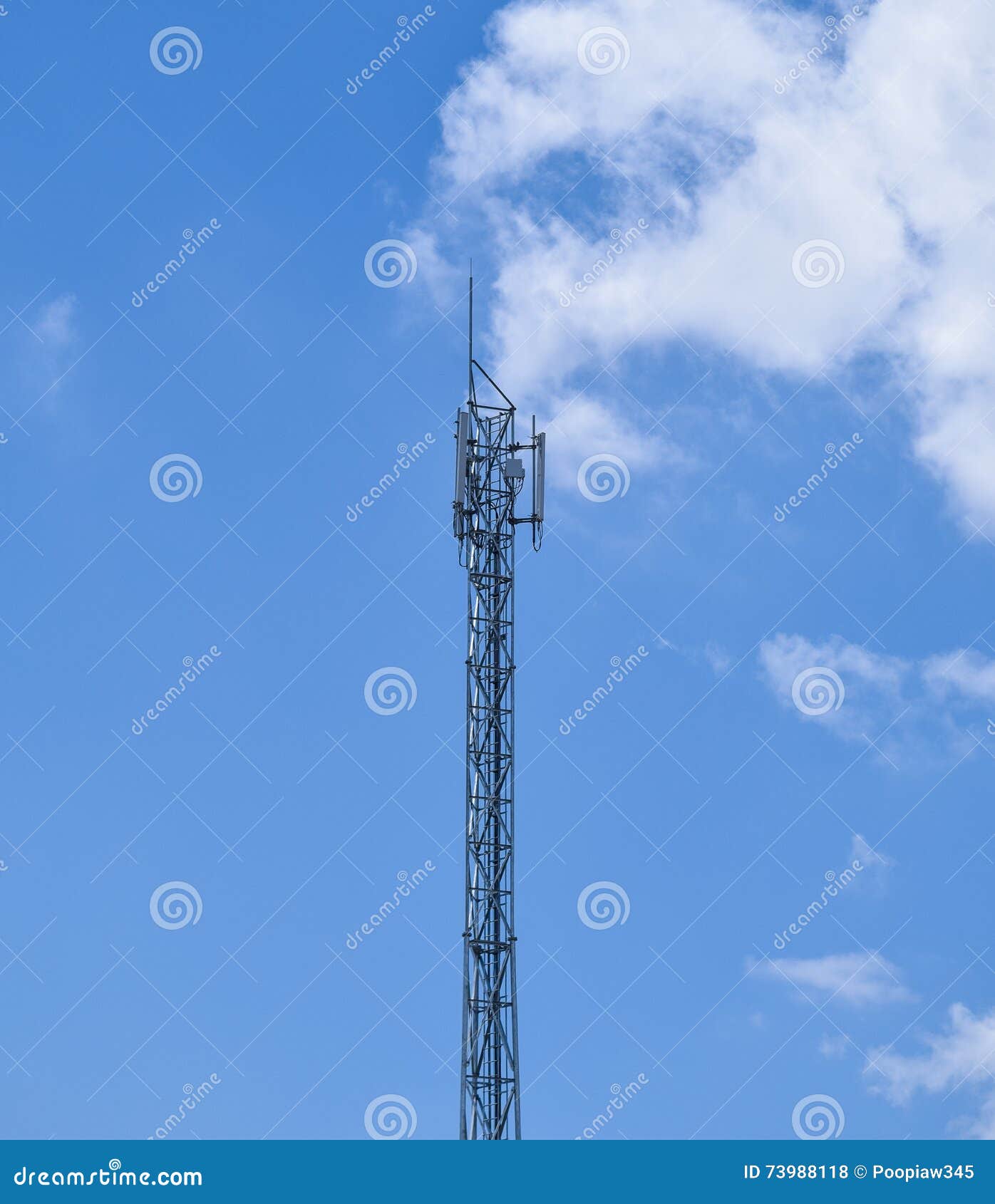 Telecommunication Mast with Microwave Link. Stock Photo - Image of ...