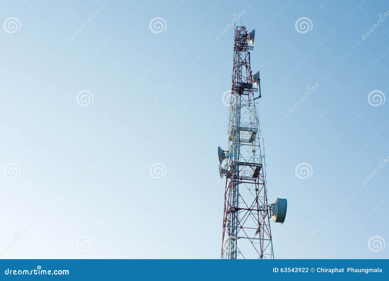 Microwave Link Transmission Antenna Dish On A Telecommunication ...