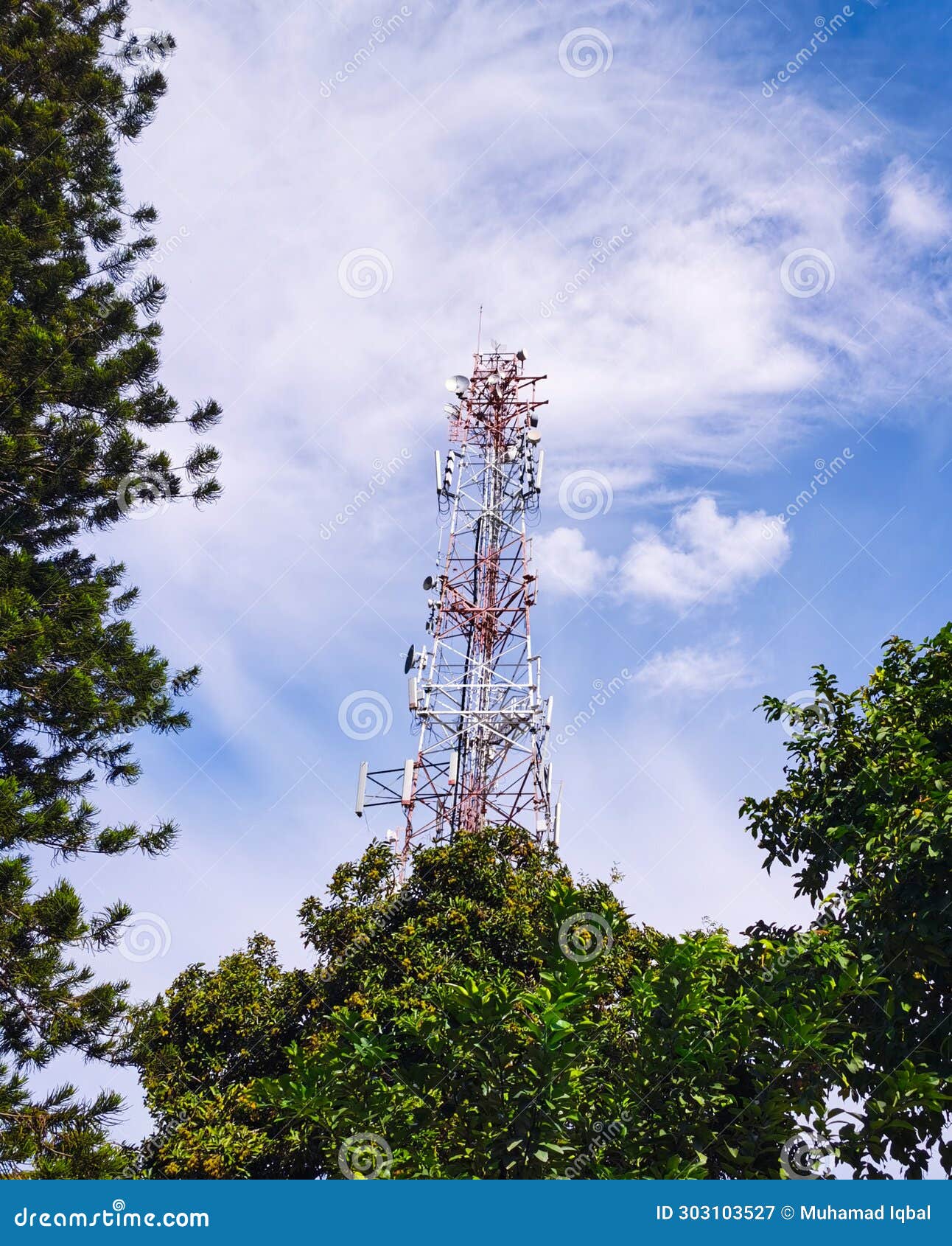 Telecommunication Operator Tower Stock Image - Image of forest ...