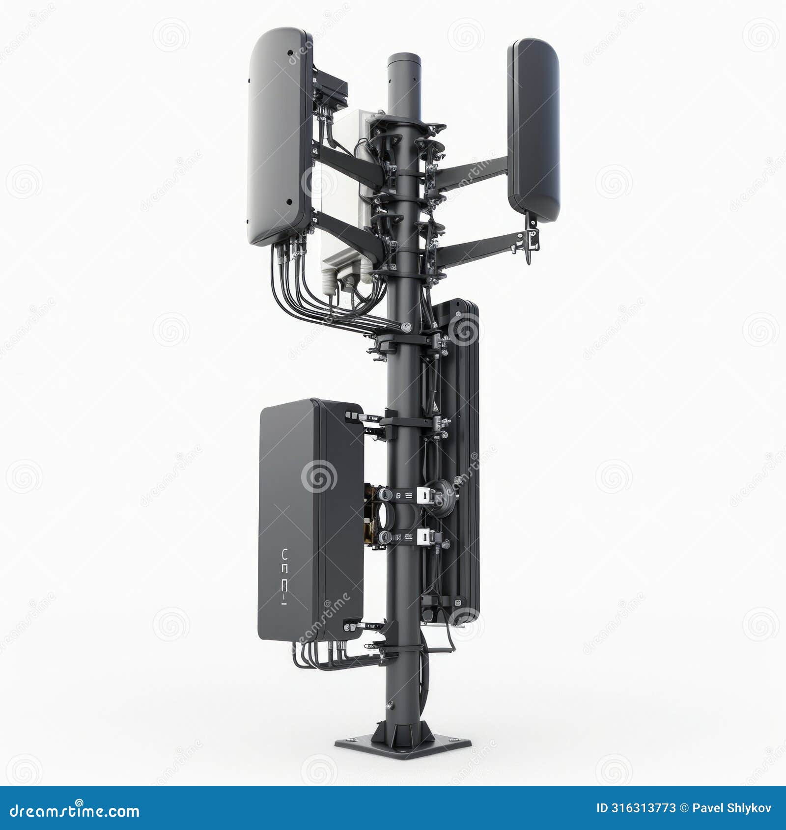 Telecommunication Pole of 4G and 5G Cellular. Base Station or Base ...