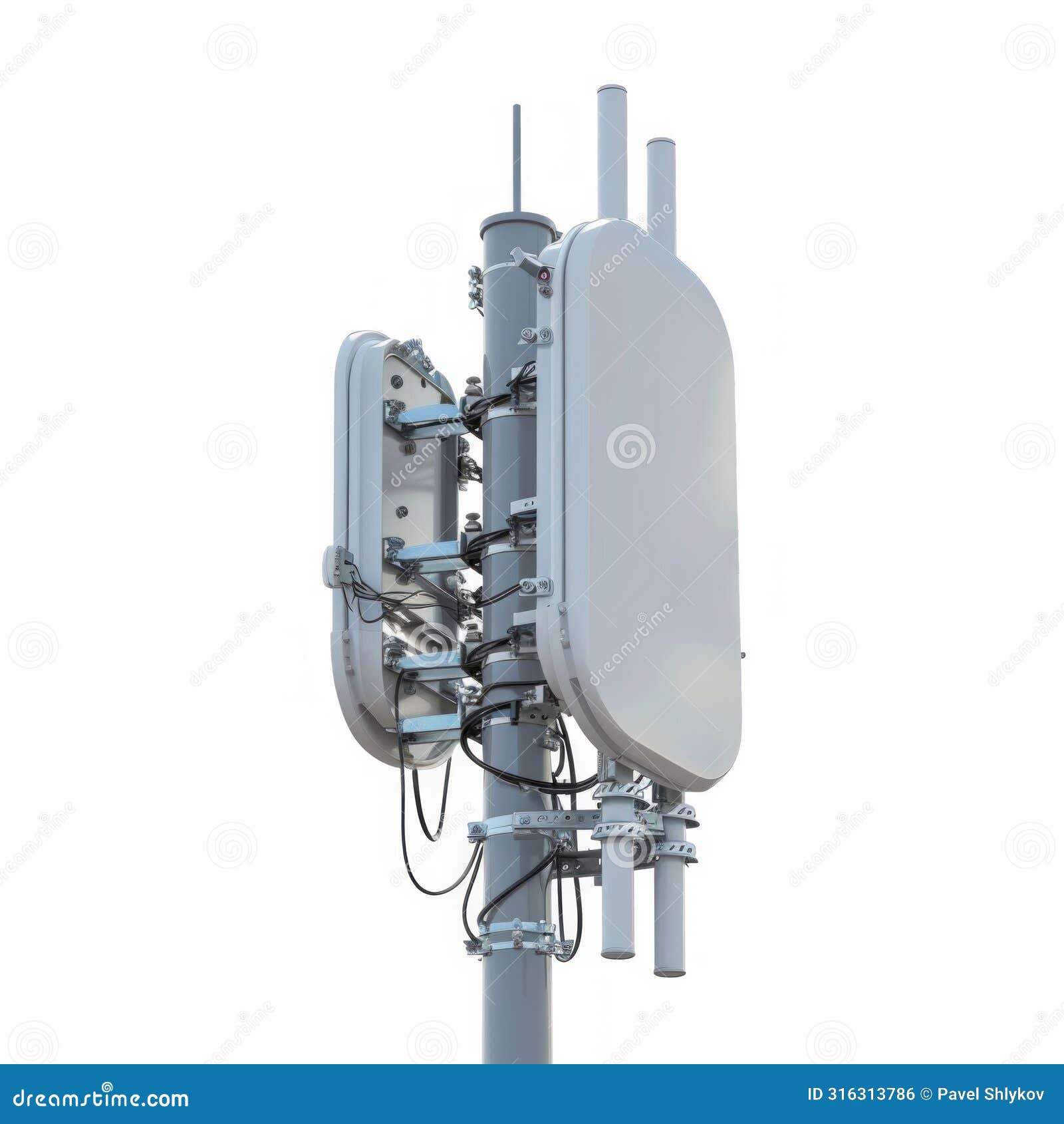 Telecommunication Pole of 4G and 5G Cellular. Base Station or Base ...