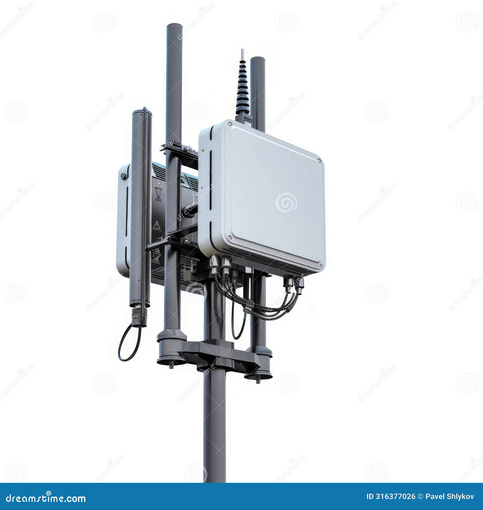 Telecommunication Pole of 4G and 5G Cellular. Base Station or Base ...