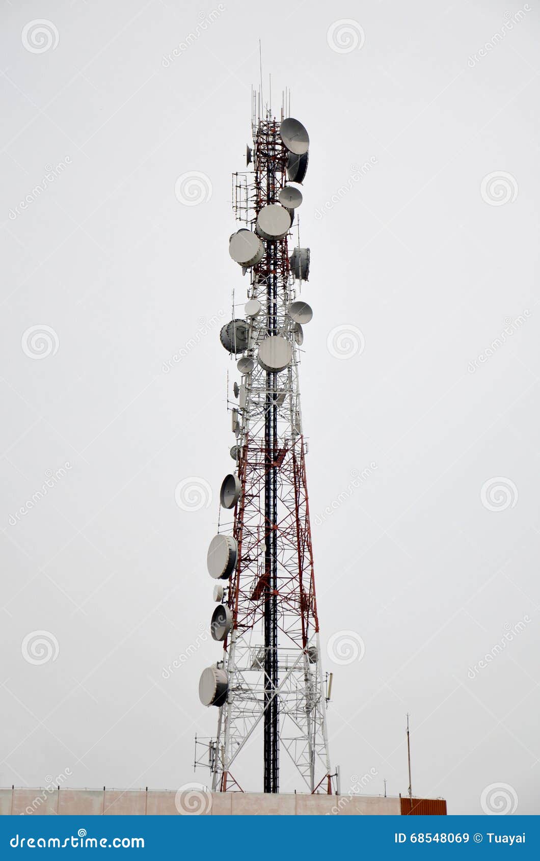 Telecommunication Pole or Mobile Phone Tower Stock Image - Image of ...