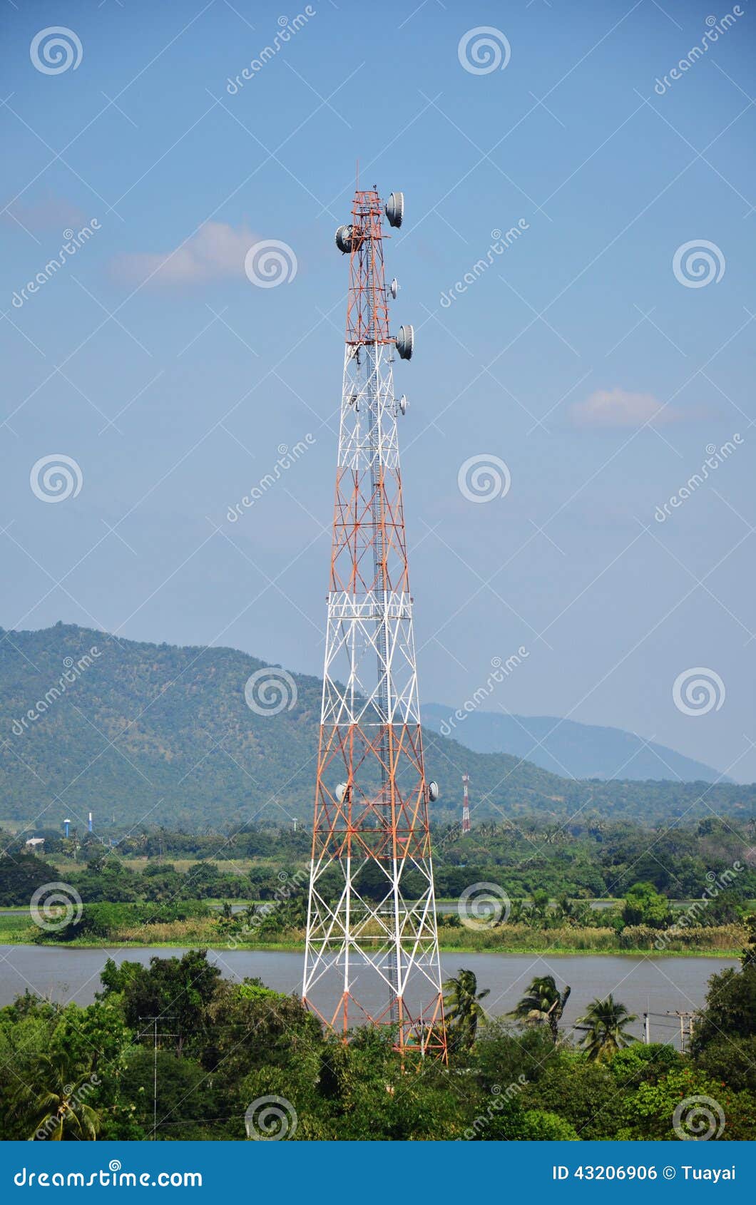 Telecommunication Pole stock photo. Image of broadcaster - 43206906