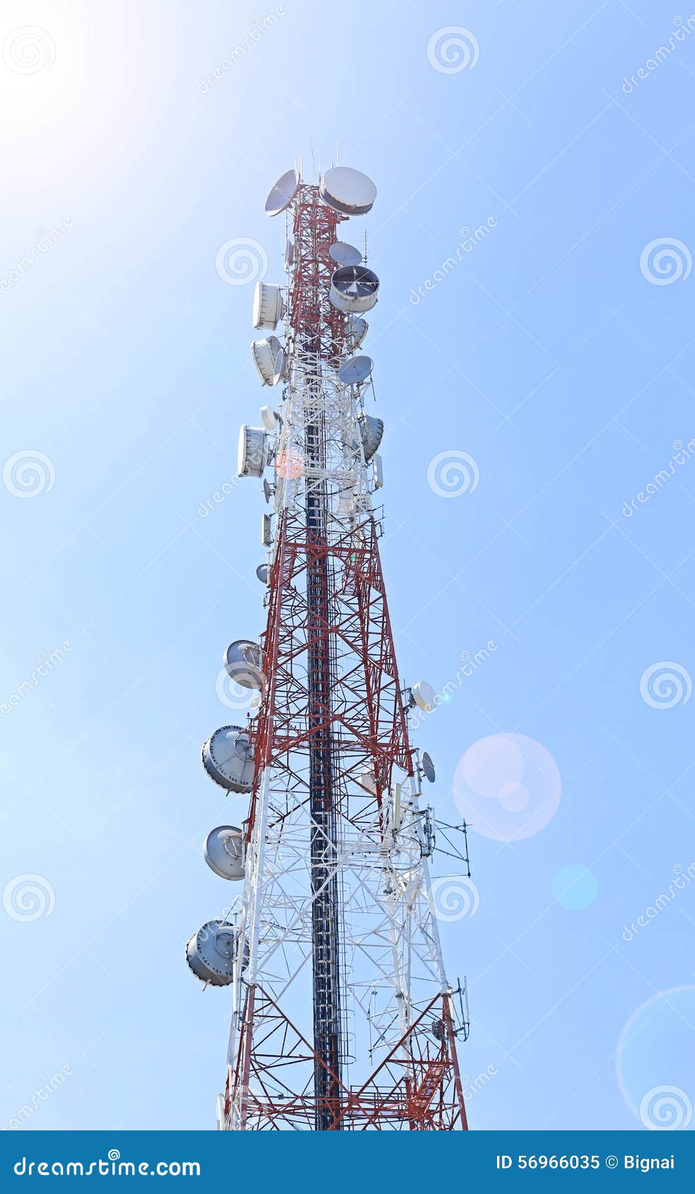 Telecommunication Post on Blue Sky Stock Image - Image of contemporary ...