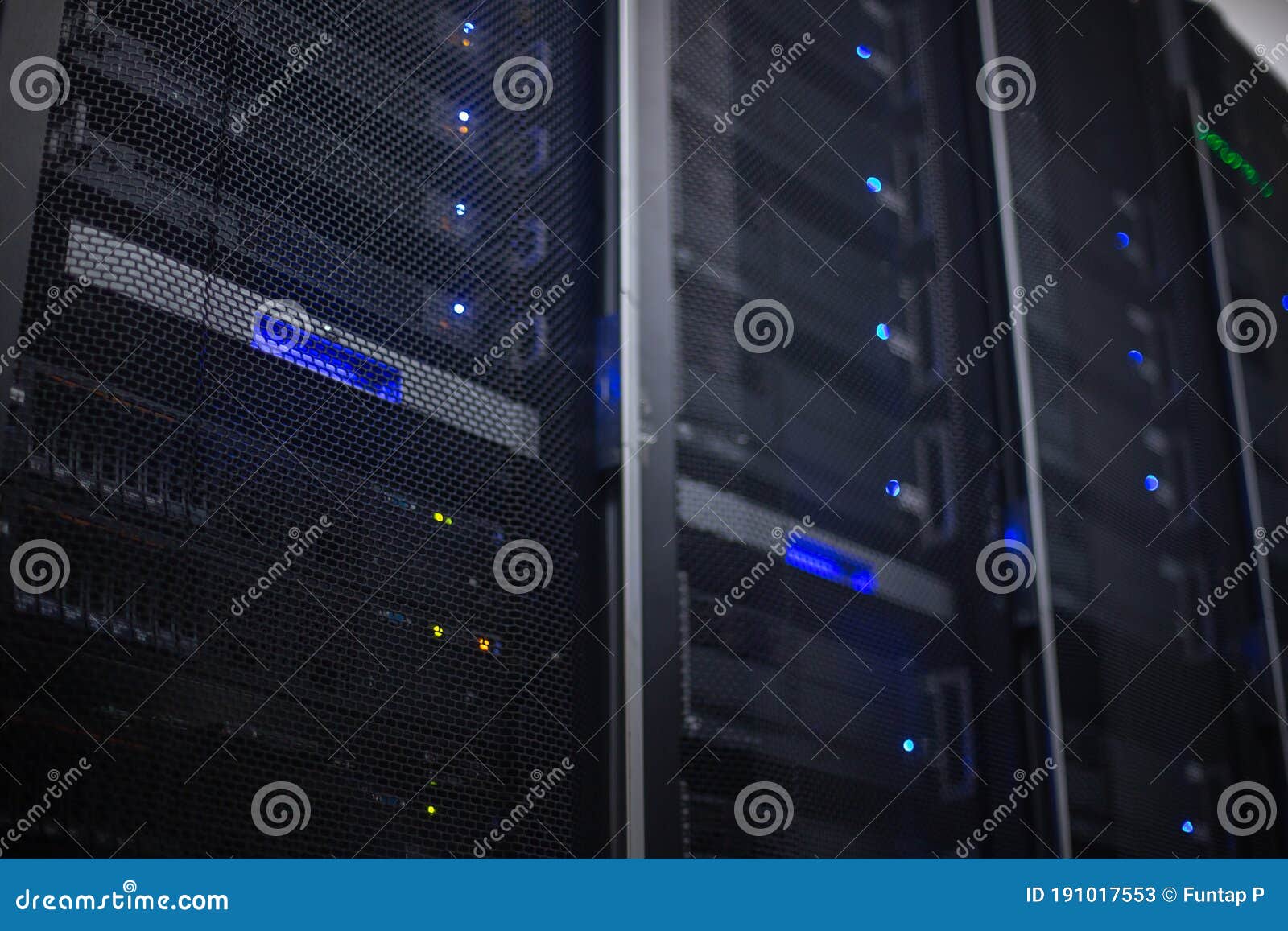 Telecommunication Provider Rack in the Data Center. Stock Image - Image ...