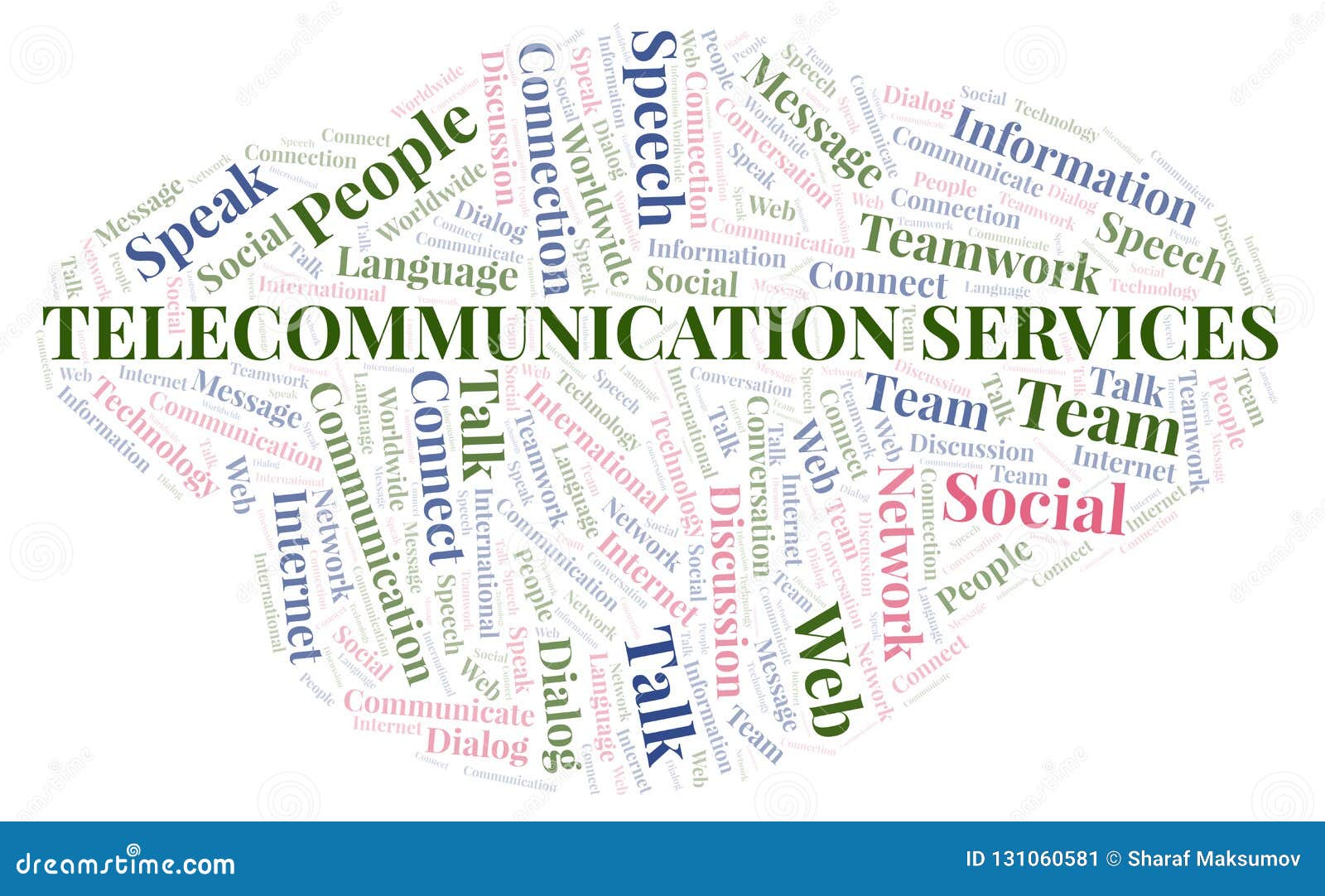 Telecommunication Services Word Cloud. Stock Illustration ...