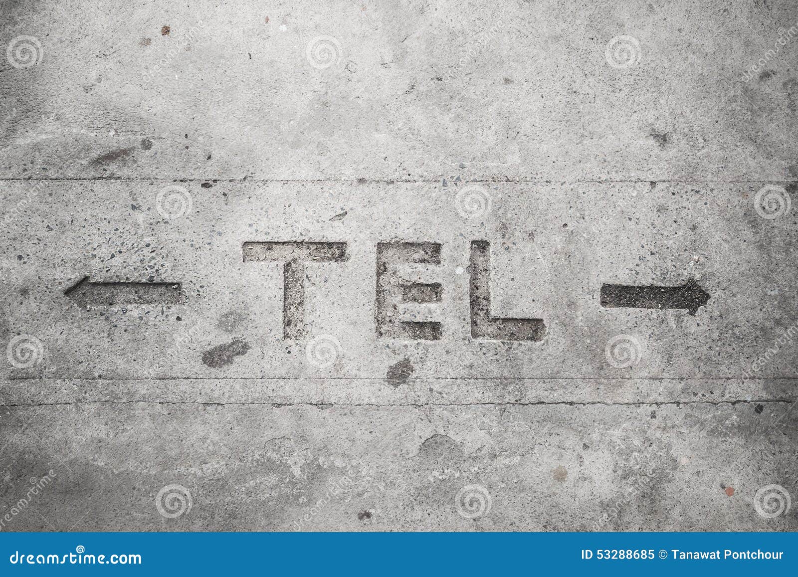 Telecommunication Sign on Cement Floor Stock Image - Image of sign ...