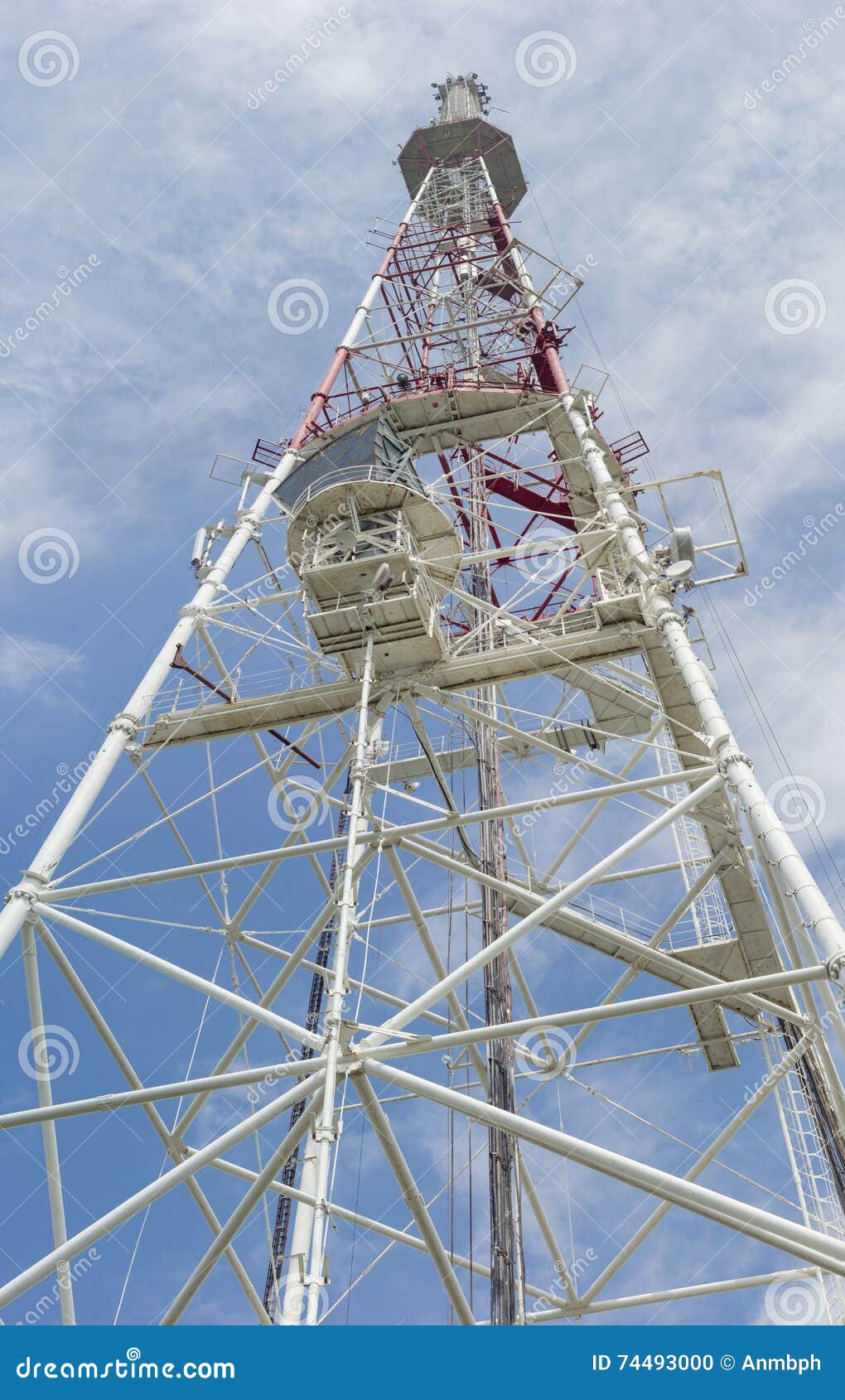 Telecommunication Steel Lattice Tower Against the Sky Stock Photo ...