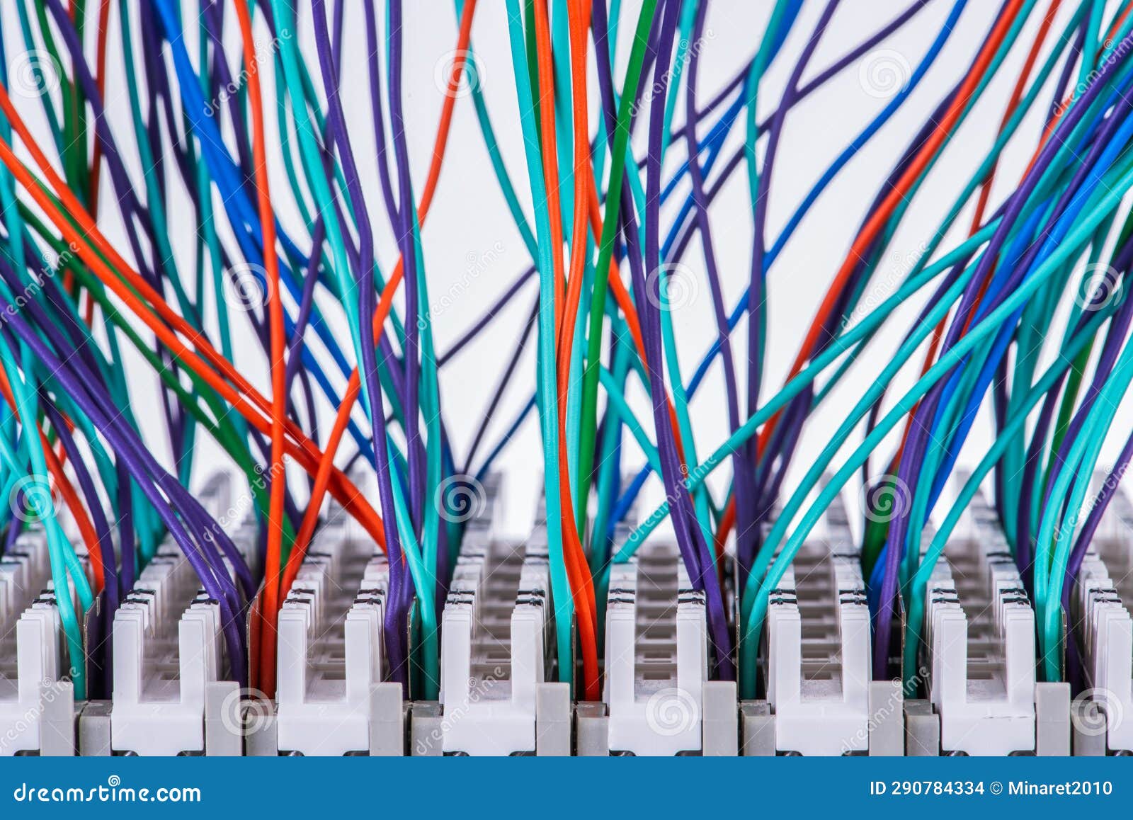 Telecommunication Switchboard Panel with Cables Stock Photo - Image of ...