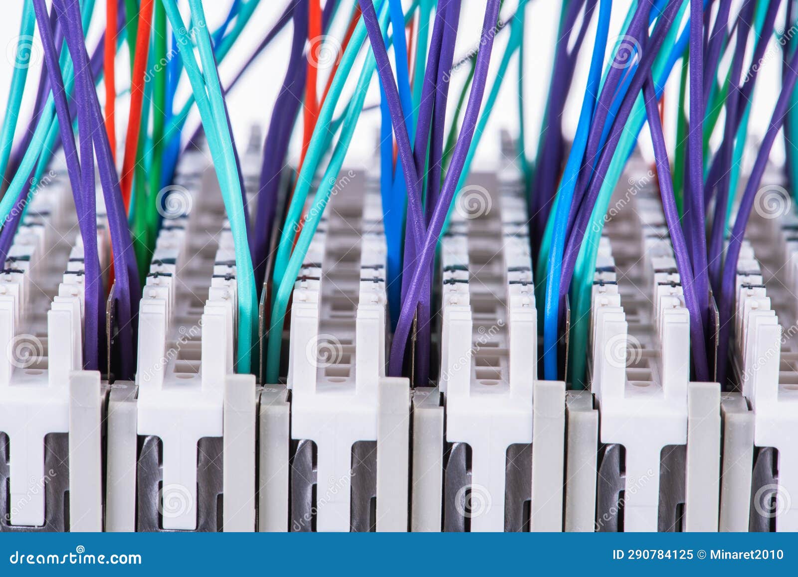 Telecommunication Switchboard Panel with Cables Stock Image - Image of ...