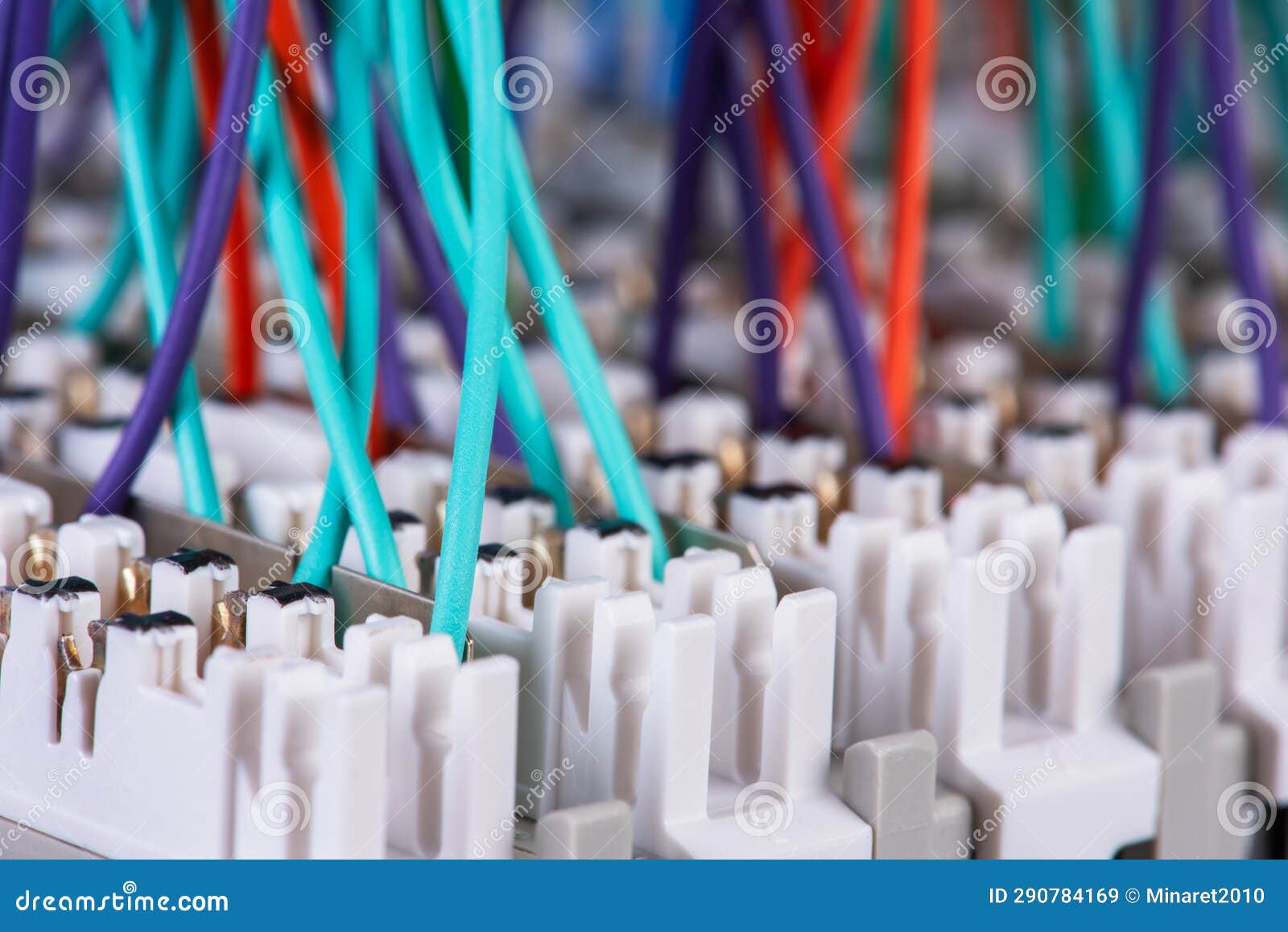 Telecommunication Switchboard Panel with Cables Stock Image - Image of ...