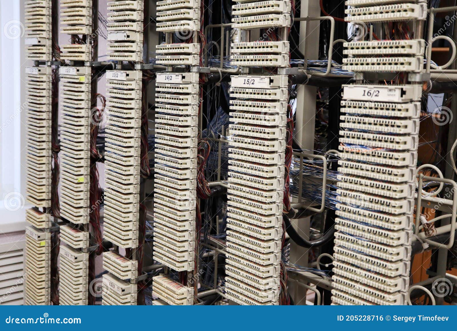 Telecommunication Tag Block Racks in Main Distribution Frame Room Stock ... Telecommunication Tag Block Racks in Main Distribution Frame Room Stock ...