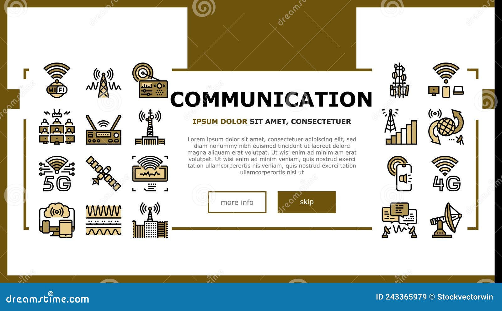 Telecommunication Technology Landing Header Vector Stock Vector ...