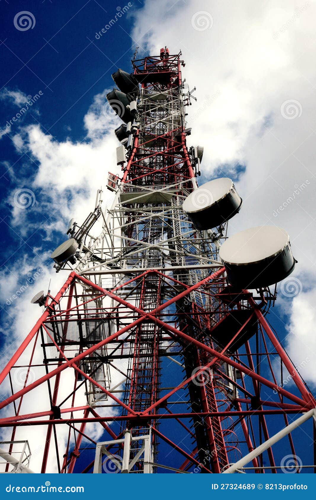 Telecommunication, Telecommunications Tower Stock Image - Image of ...