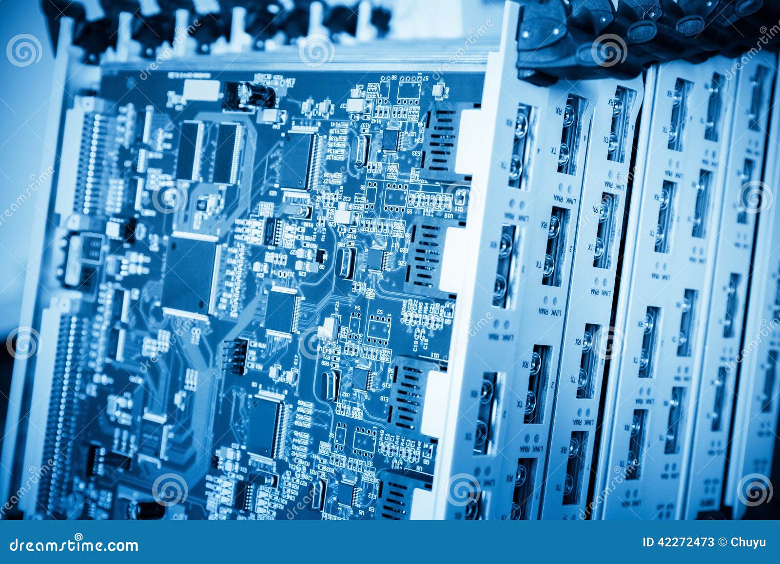 Telecommunication Terminal Board Closeup Stock Image - Image of ...