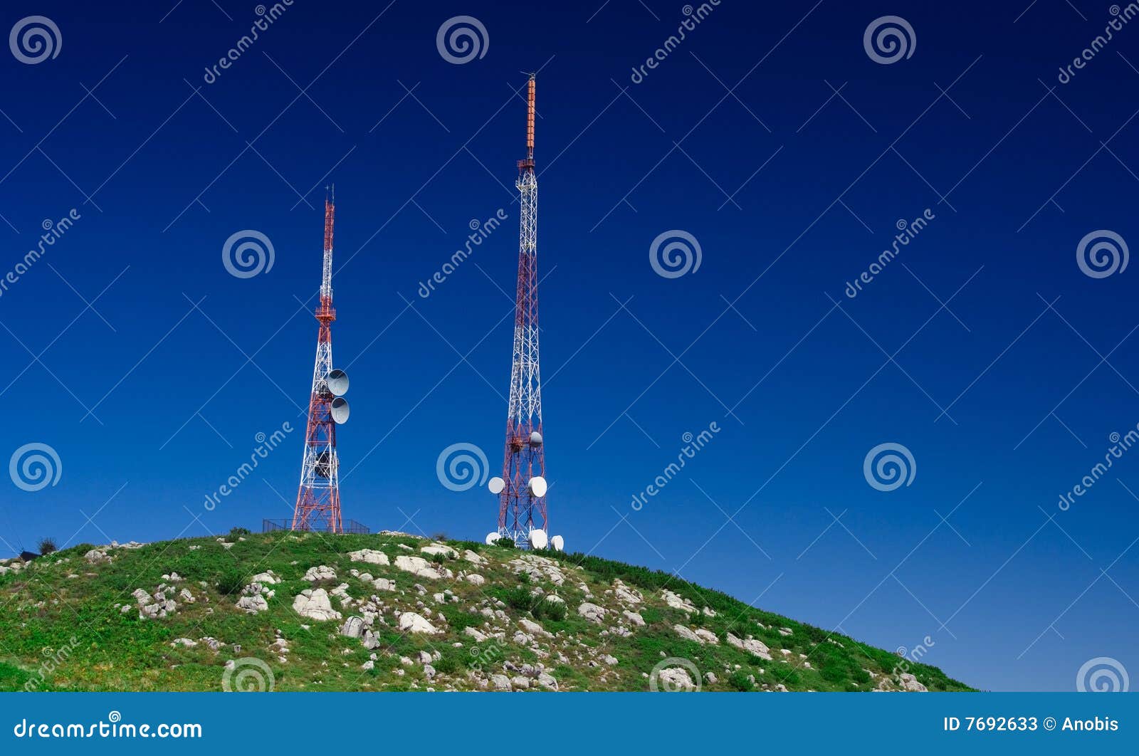 Telecommunication tower stock image. Image of antenna - 7692633