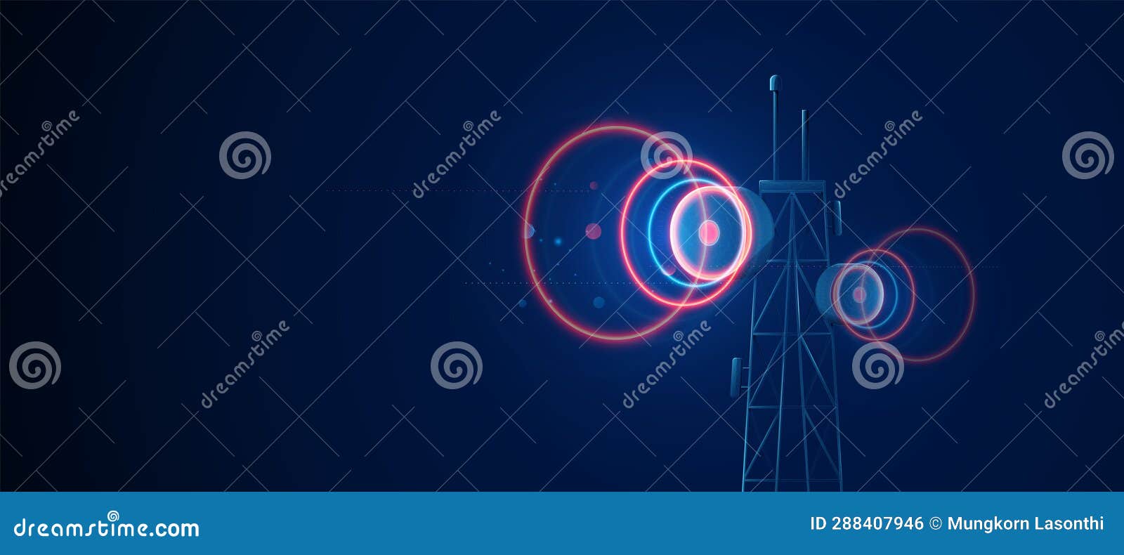Telecommunication Tower, Antenna. Low Poly and Lines, Triangles, Point ...