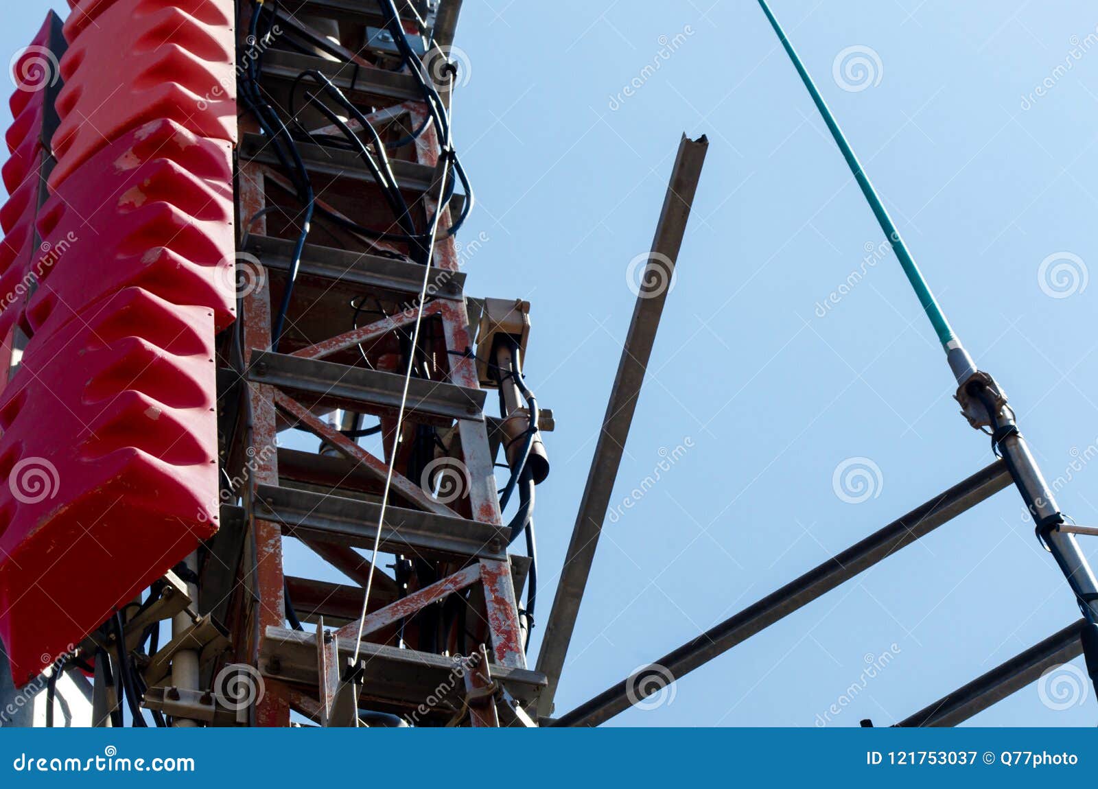 Telecommunication Tower with Antennas of Cellular Communication Stock ...