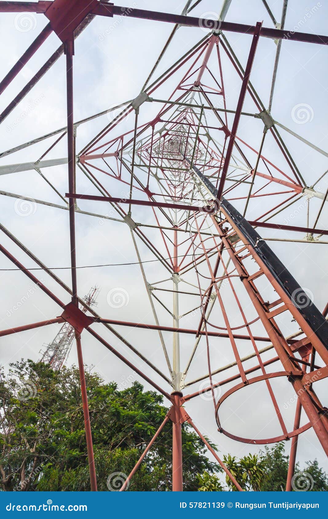 Telecommunication Tower with Antennas Stock Image - Image of cellular ...