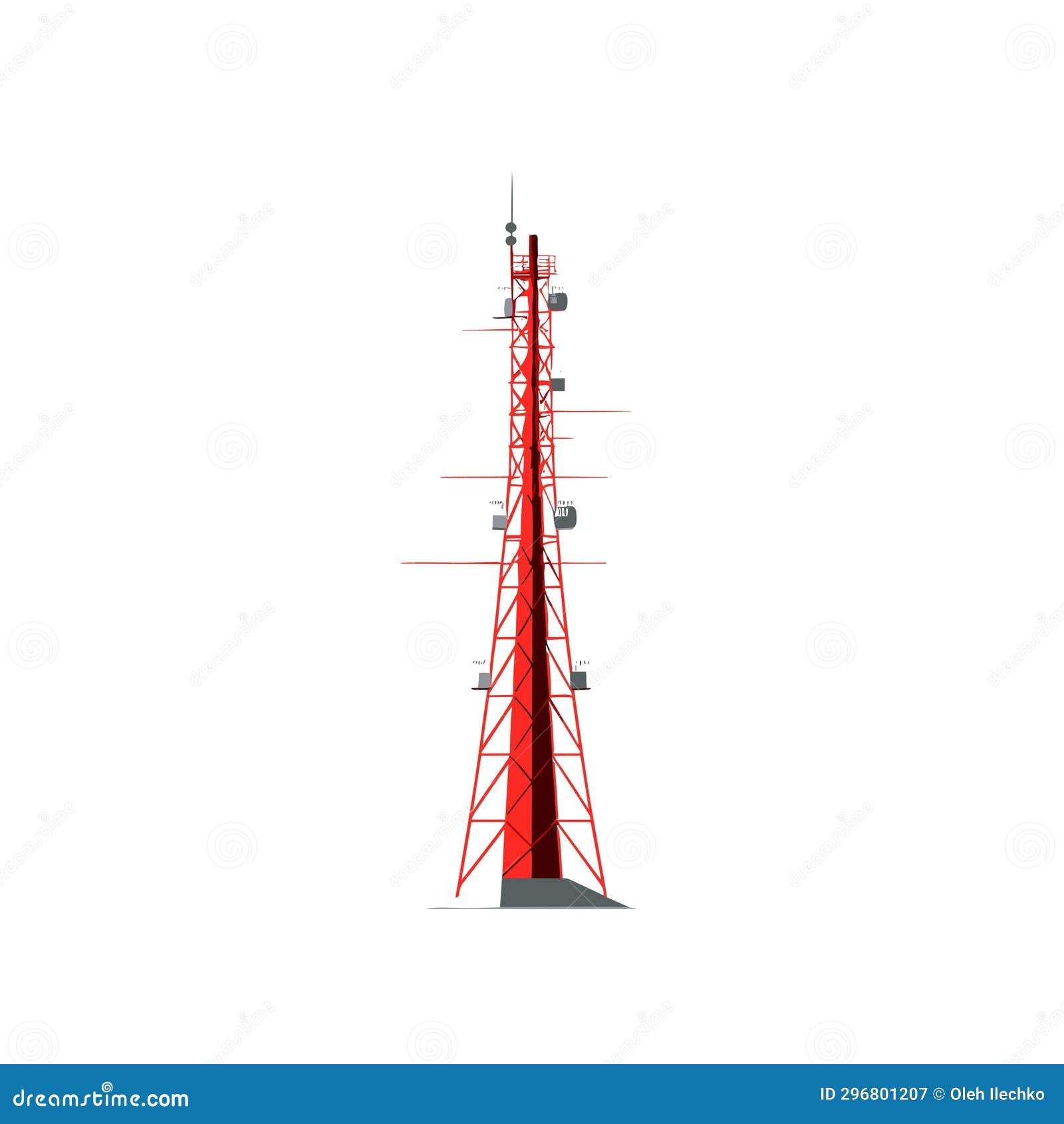 Telecommunication Tower With Antennas Vector Isolated Illustration ...