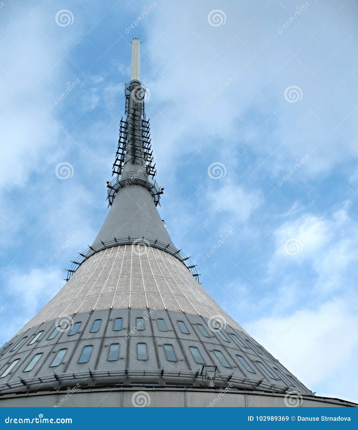 Telecommunication Tower, Blue Sky and Clouds Stock Image - Image of ...
