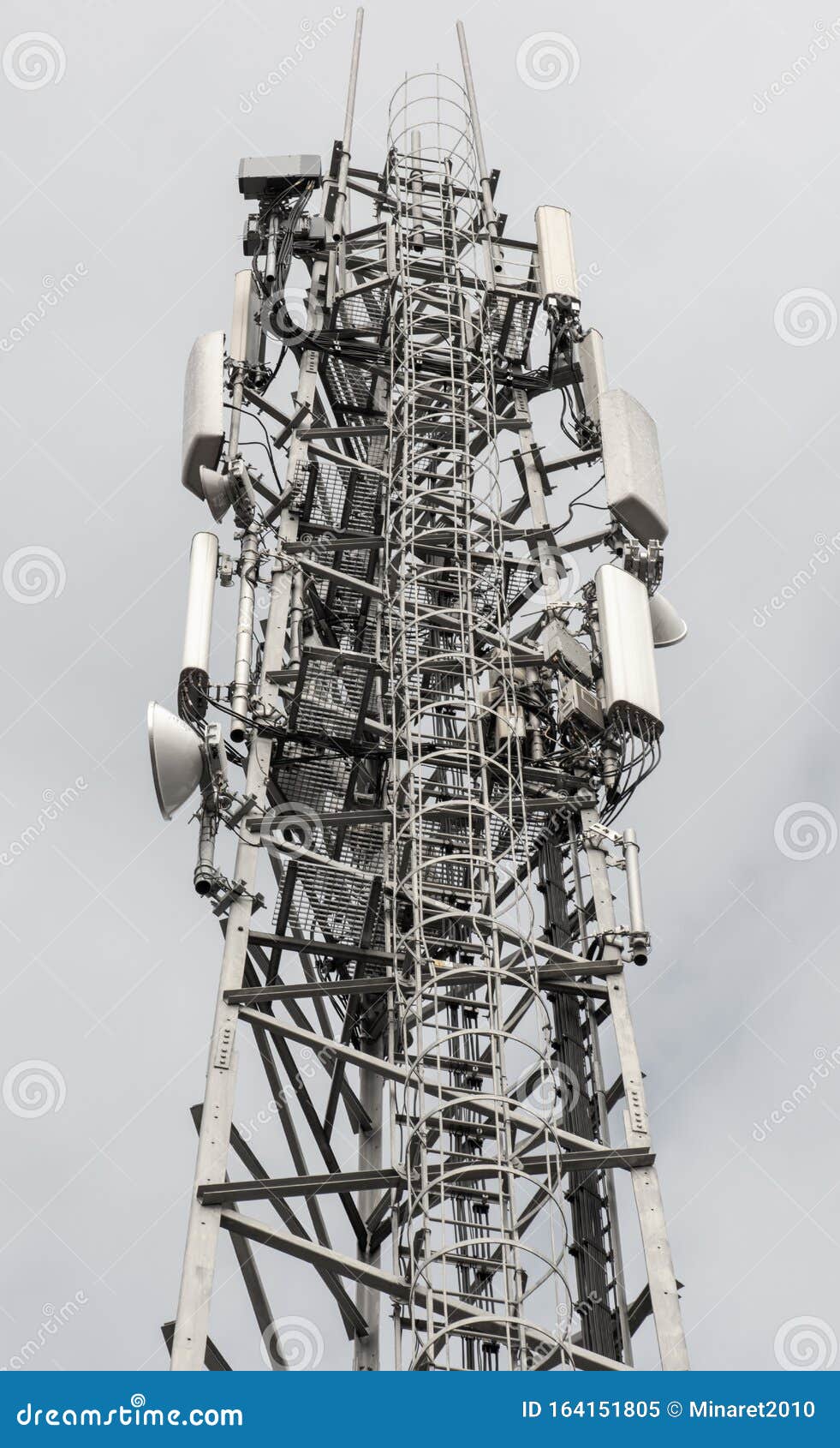 Telecommunication Tower Cellular Base Station Stock Image - Image of ...