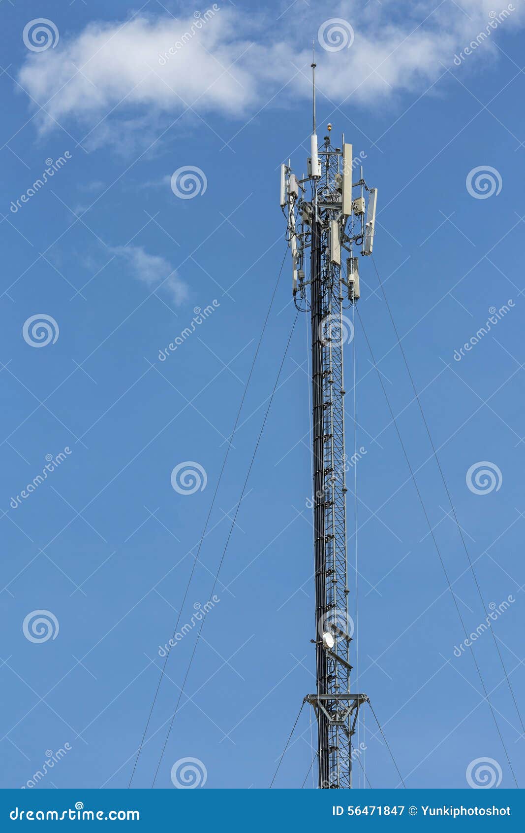 Telecommunication Tower in Cloud in the Sky Stock Image - Image of ...