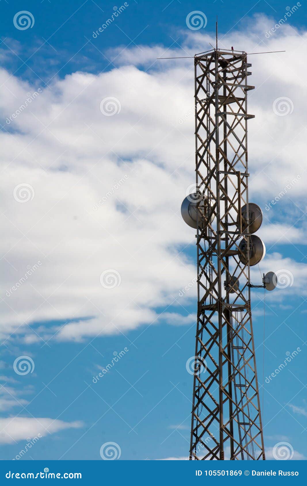 Telecommunication Tower for Digital Signal Stock Image - Image of ...