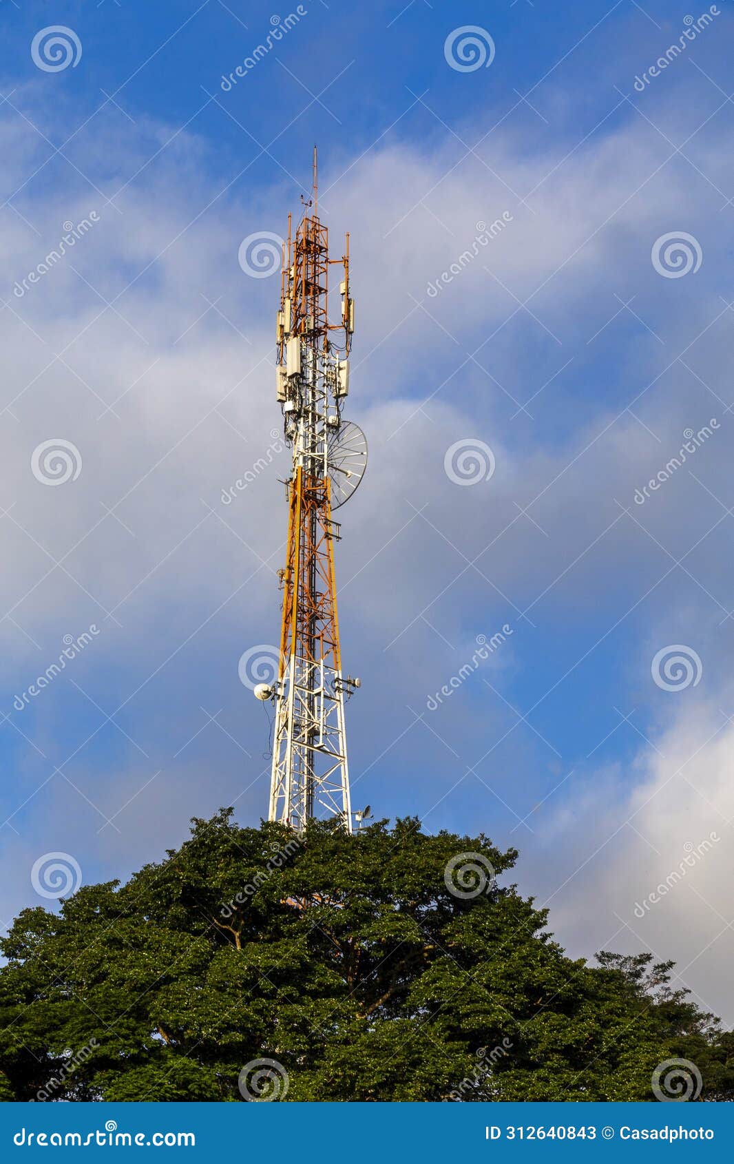Telecommunication Tower. Digital Wireless 4G and 5G Connection System ...