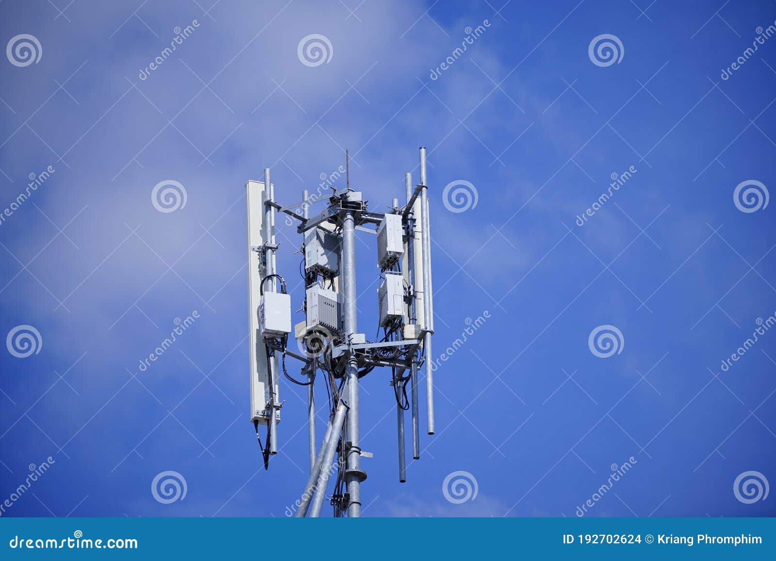 Telecommunication Tower of 4G and 5G Cellular. Base Station or Base ...