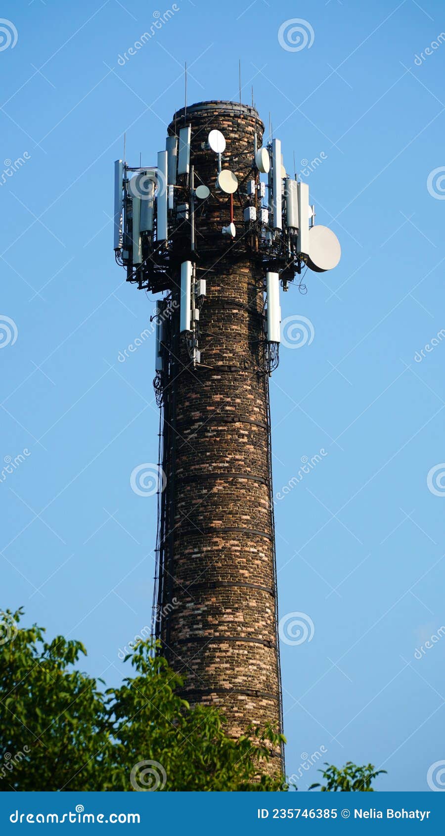 Telecommunication Tower of 4G and 5G Cellular. Base Station or Base ...