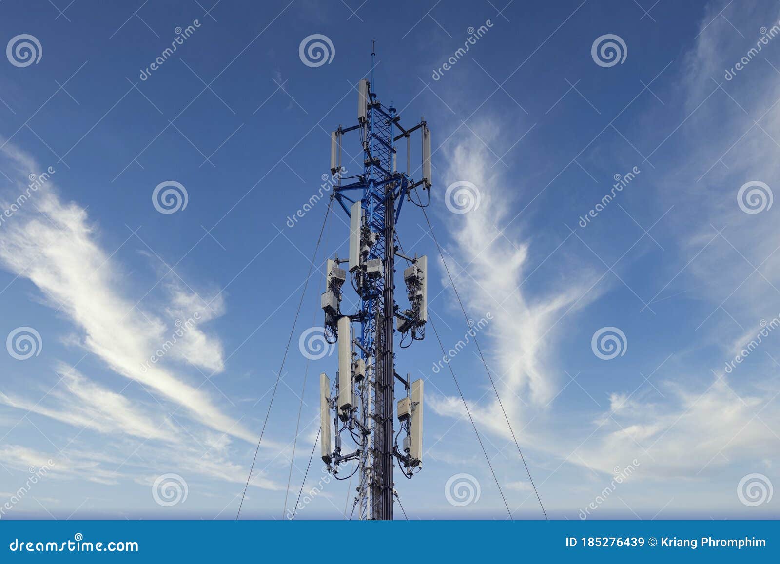 Telecommunication Tower of 4G and 5G Cellular. Base Station or Base ...