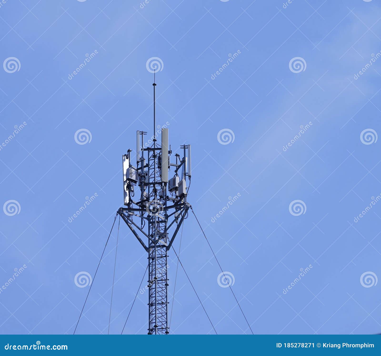 Telecommunication Tower of 4G and 5G Cellular. Base Station or Base ...