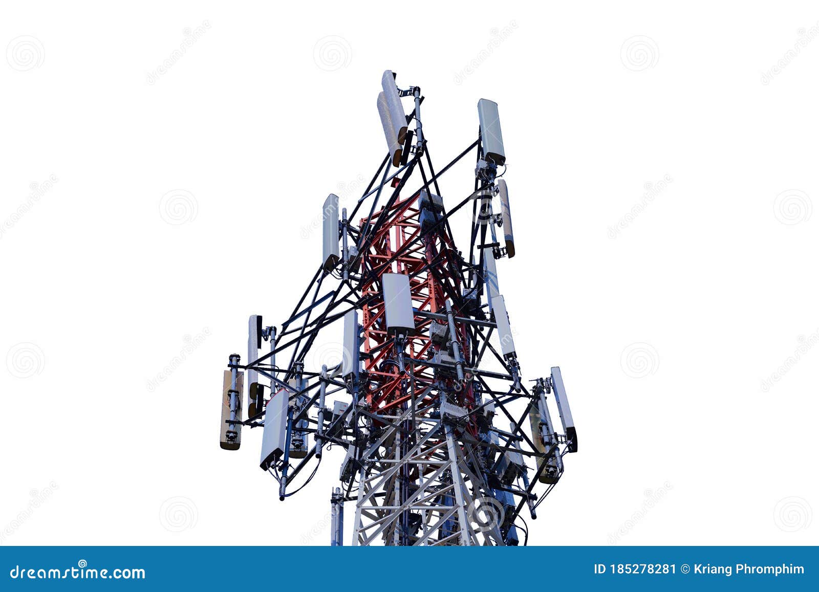 Telecommunication Tower of 4G and 5G Cellular. Base Station or Base ...
