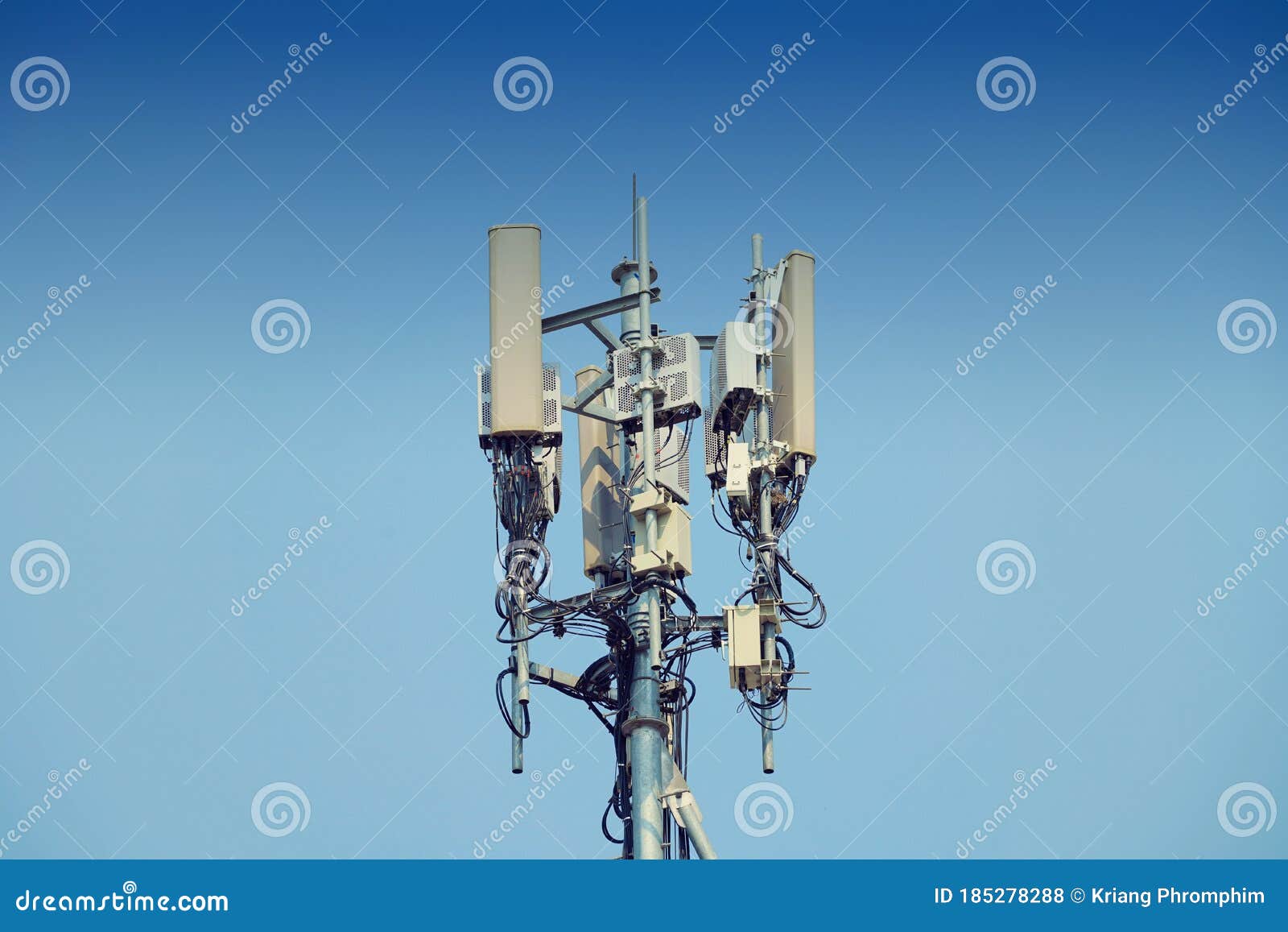 Telecommunication Tower of 4G and 5G Cellular. Base Station or Base ...