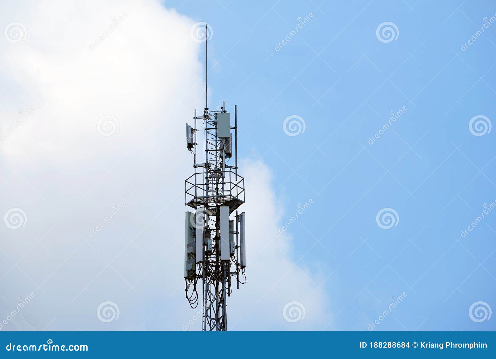 Telecommunication Tower of 4G and 5G Cellular. Base Station or Base ...