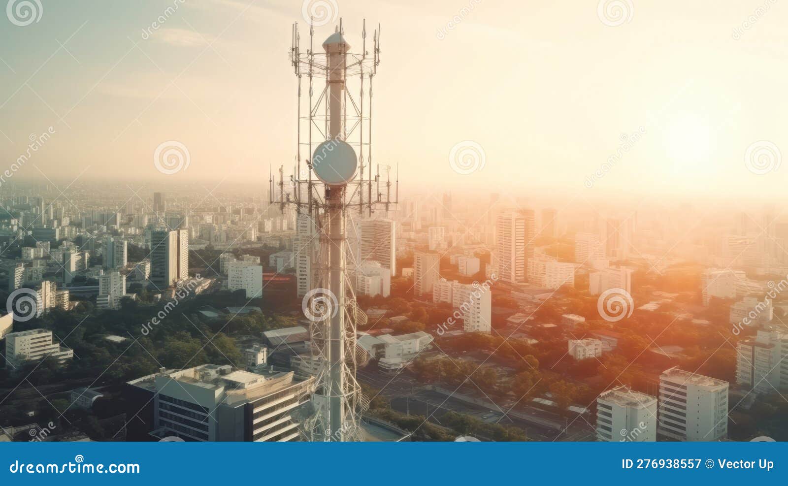 Telecommunication Tower with 5G Cellular Network Anten. Generative AI ...