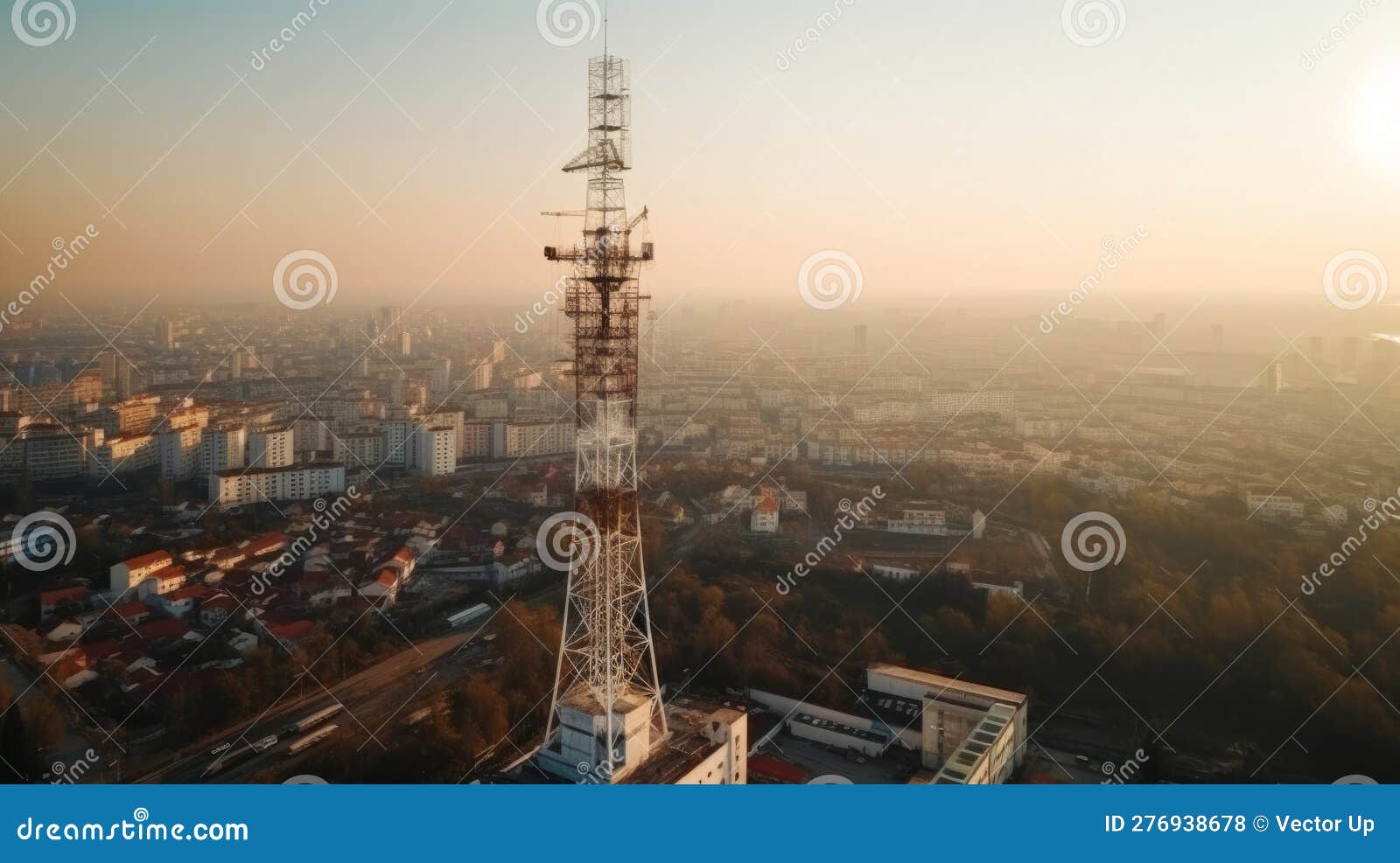 Telecommunication Tower with 5G Cellular Network Anten. Generative AI ...