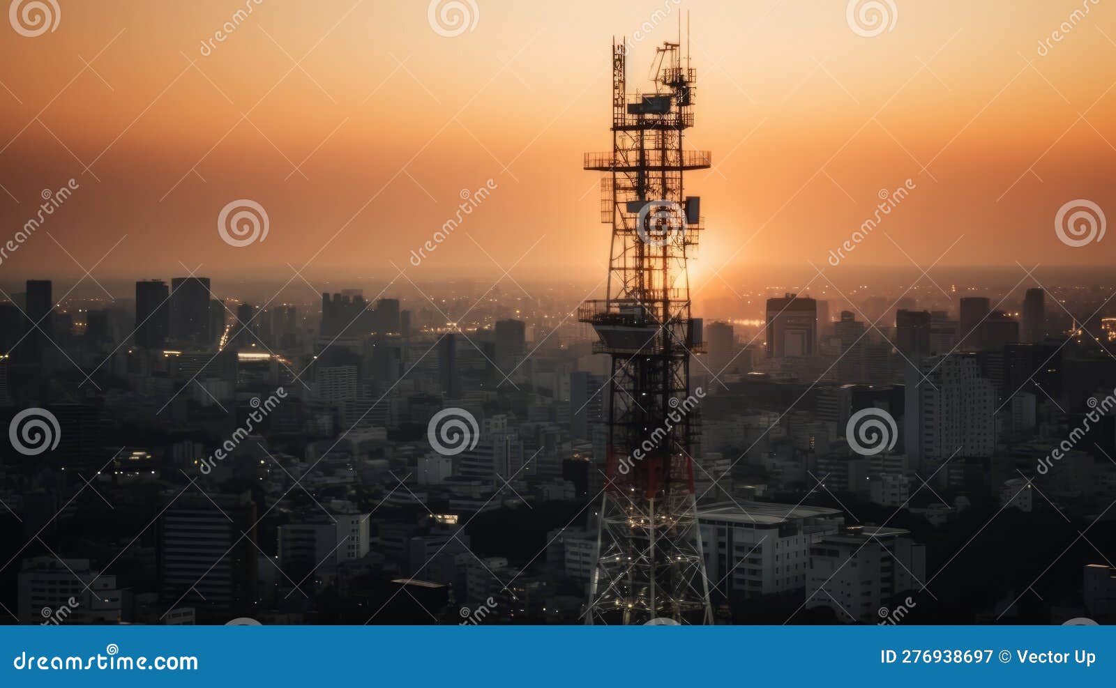 Telecommunication Tower with 5G Cellular Network Anten. Generative AI ...