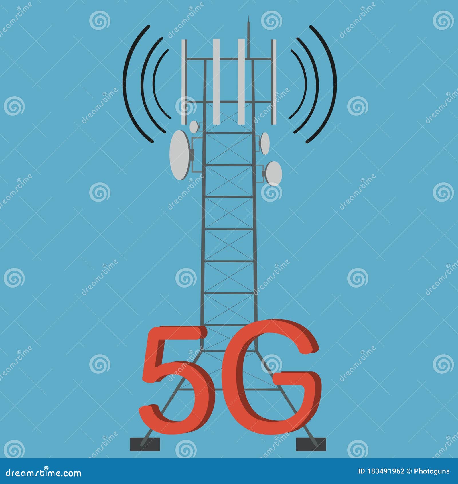 Telecommunication Tower of 5G Cellular. Wireless Communication Antenna ...