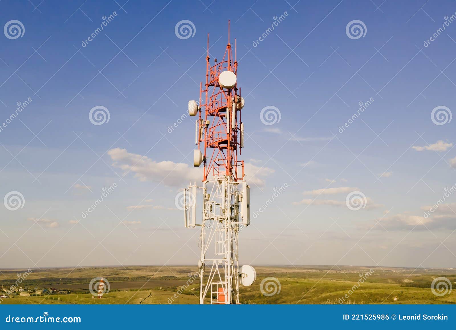 Telecom Tower Witn 4G Network, Telecomunication Base Station Stock ...